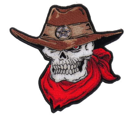 Cowboy Skull Patch, Biker Skull Patches by Ivamis Patches