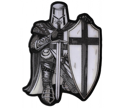 Kneeled Knight Patch, Large Christian Back Patches by Ivamis Patches