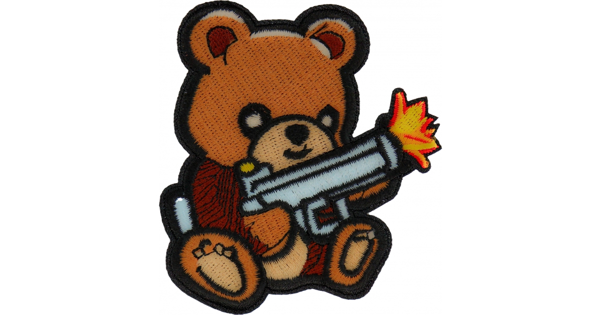 Cute Bear Machine Gun Patch - Iron on Bear Patches by Ivamis Patches