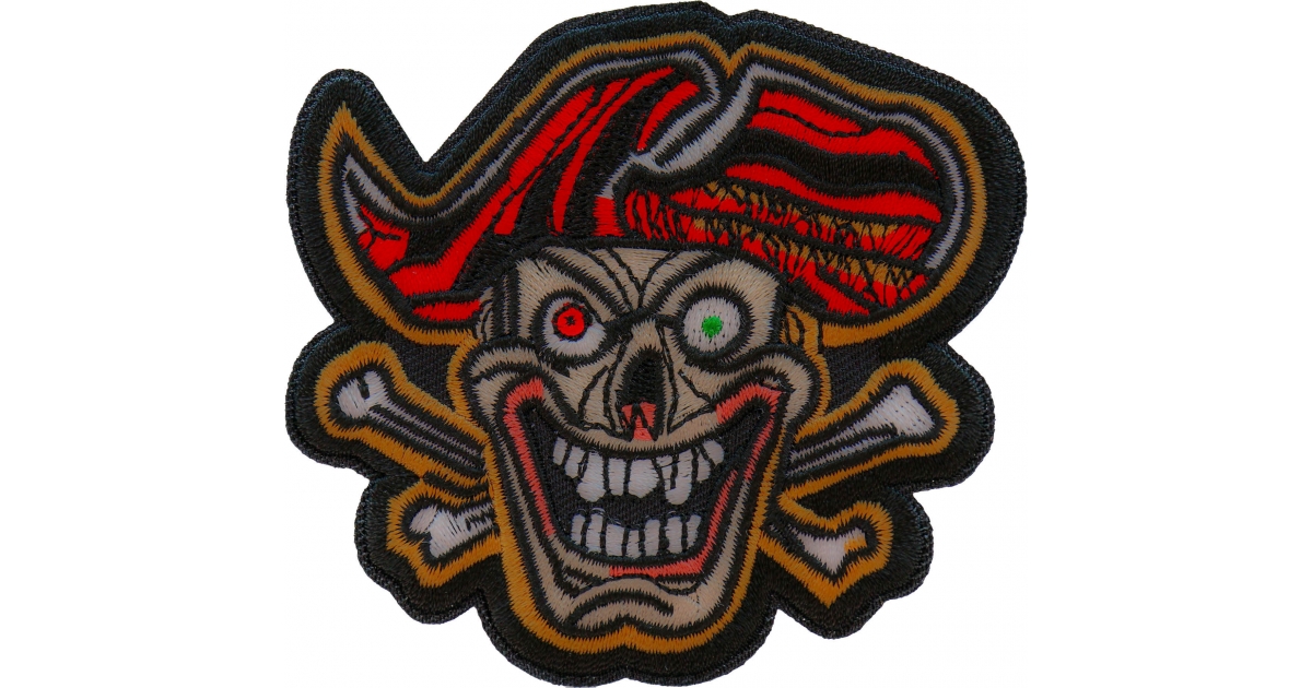 Deranged Jolly Roger Pirate Patch, Skull Patches by Ivamis Patches