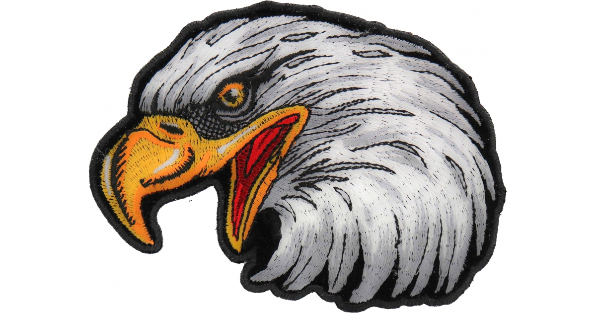 Eagle Head Facing Left Iron on Patch by Ivamis Patches