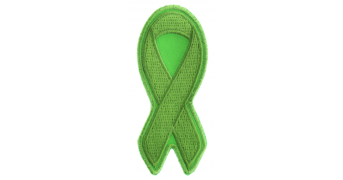 Green Ribbon Embroidered Patch by Ivamis Patches