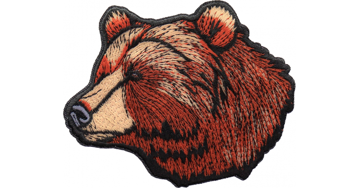 Grizzly Looking Bear Patch - Iron on Bear Patches by Ivamis Patches