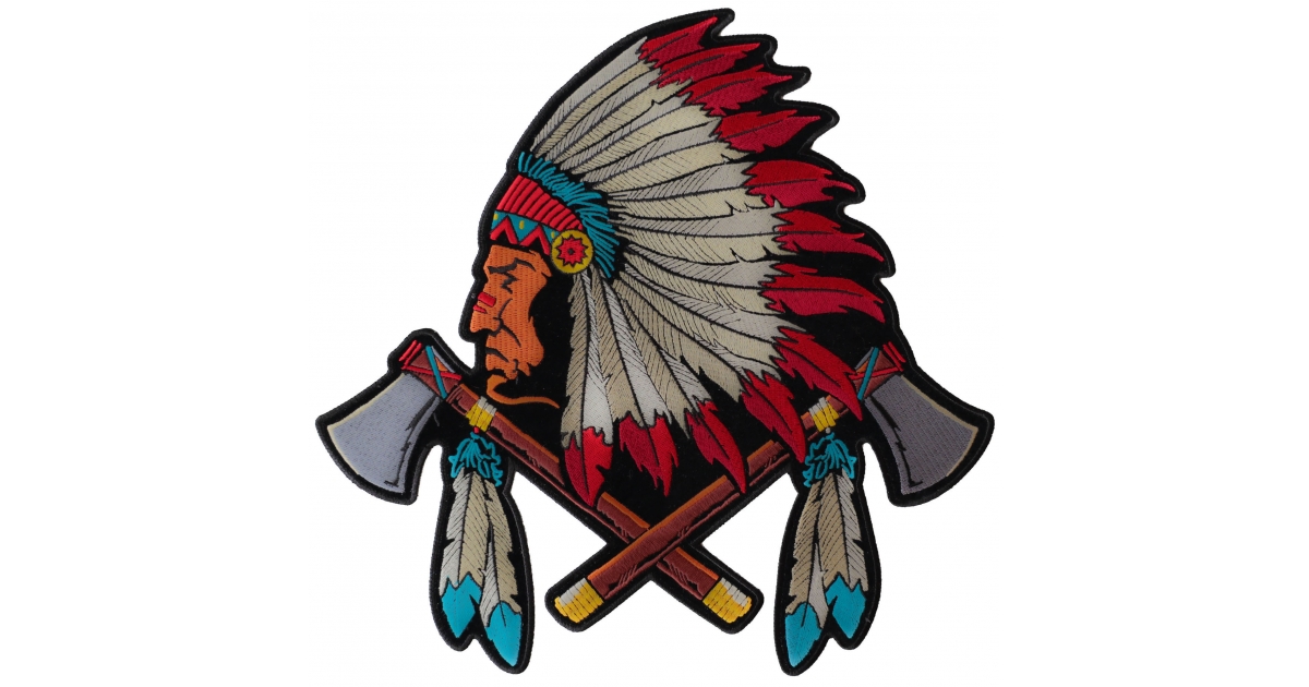 Indian Axes and Feathers Patch, Large Indian Patches by Ivamis Patches