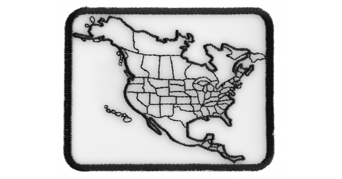 North America Map Patch - Color In States | Embroidered Patches by ...