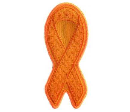 Orange Ribbon Embroidered Patch by Ivamis Patches