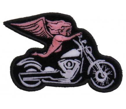 Pink Biker Angel On Motorcycle Patch, Biker Vest Patches, Sew or Iron ...