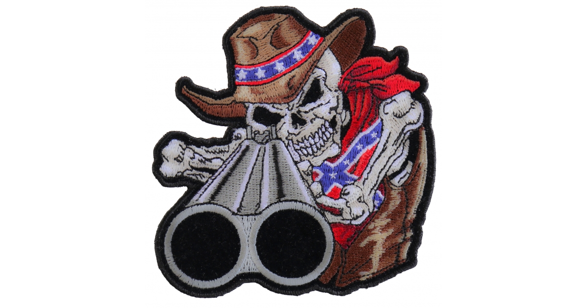 Rebel Cowboy with Shotgun Patch, Skull Patches by Ivamis Patches