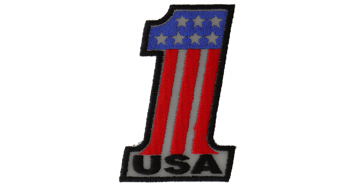 Reflective No 1 USA Patch - Embroidered | Embroidered Patches by Ivamis ...