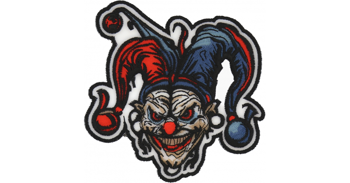 Scary Jester Clown Patch - Iron on Novelty Patches by Ivamis Patches