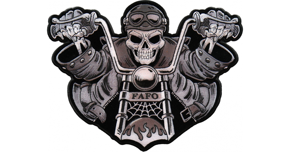 Skeleton Rider FAFO Patch, Large Skull Patches for Biker Jackets by ...