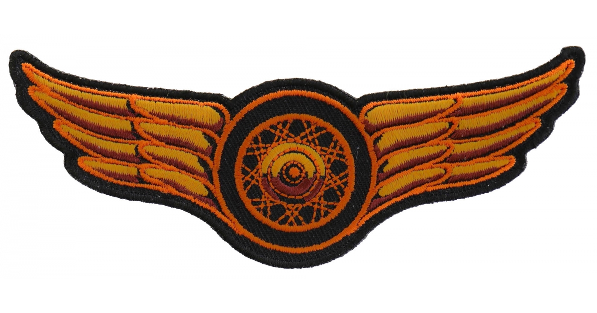 Orange Wings Motorcycle Patch, Motorcycle Patches by Ivamis Patches