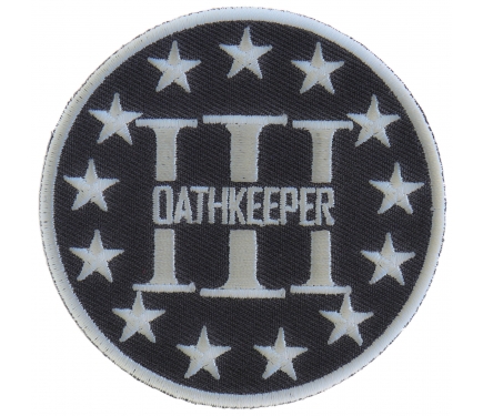 Three Percenter Oathkeeper Round Patch Gray | Embroidered Patches by ...