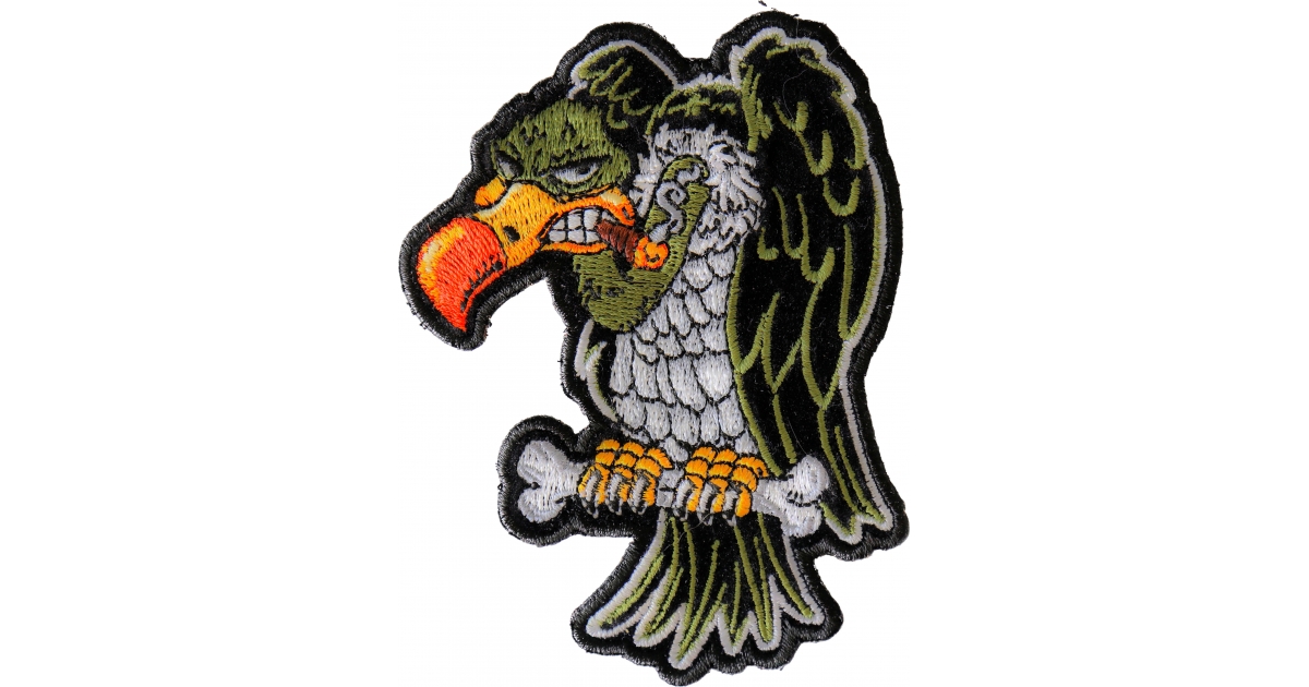 Vulture Patch for Sewing or Ironing on to Jackets by Ivamis Patches