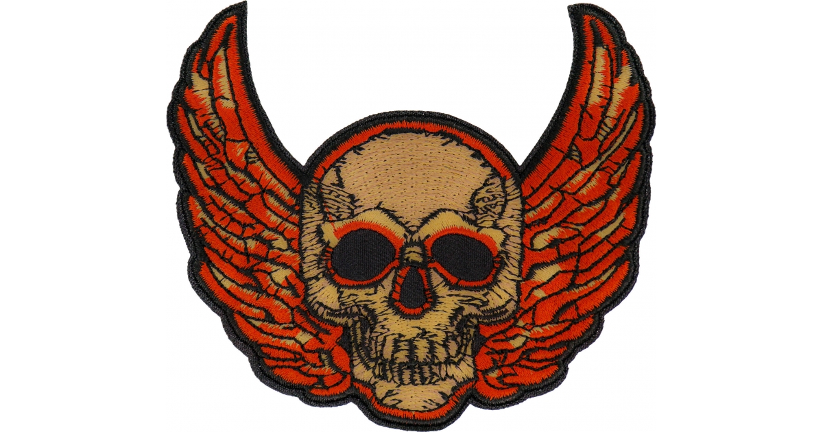 Winged Skull Patch, Biker Skull Patches by Ivamis Patches