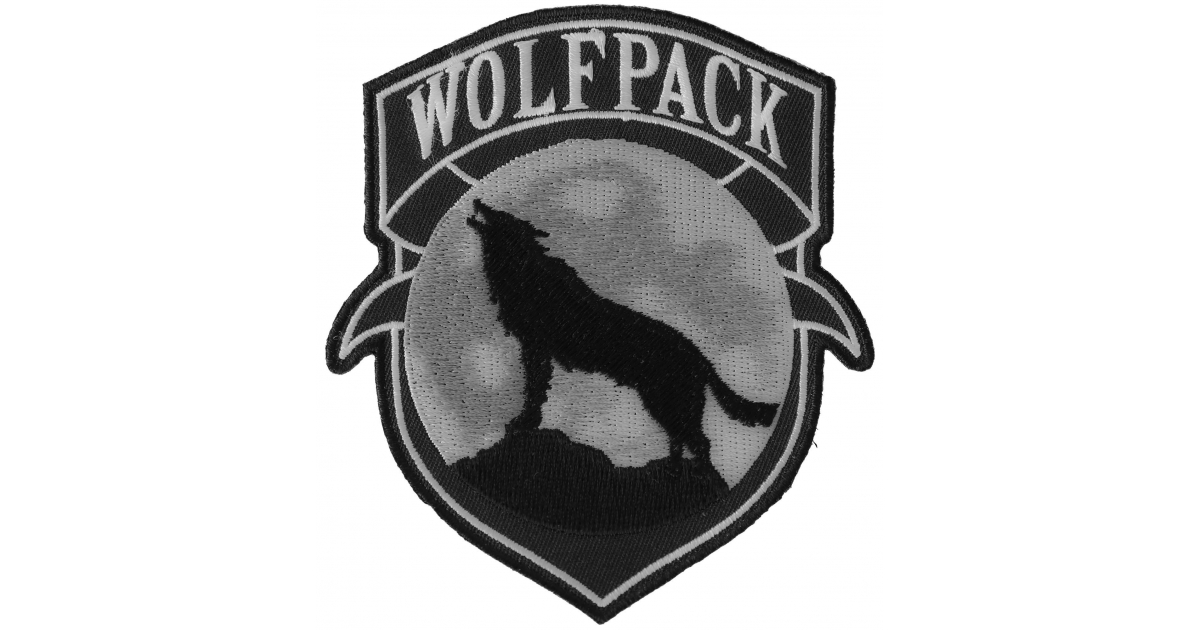 Wolfpack Patch Wolf Howling Moon Silhouette by Ivamis Patches
