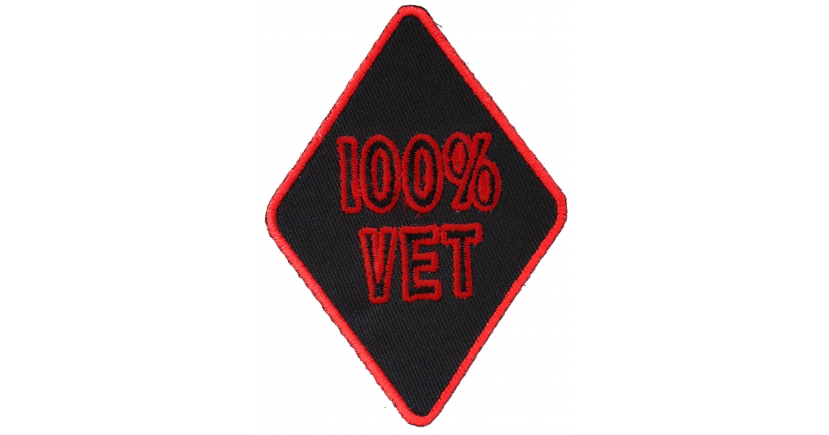 100 Percent Vet Patch | US Military Veteran Patches by Ivamis Patches