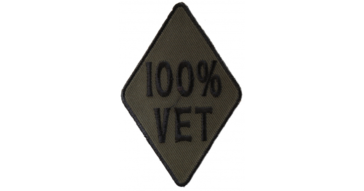 100 Percent Vet Patch, Military Patches by Ivamis Patches