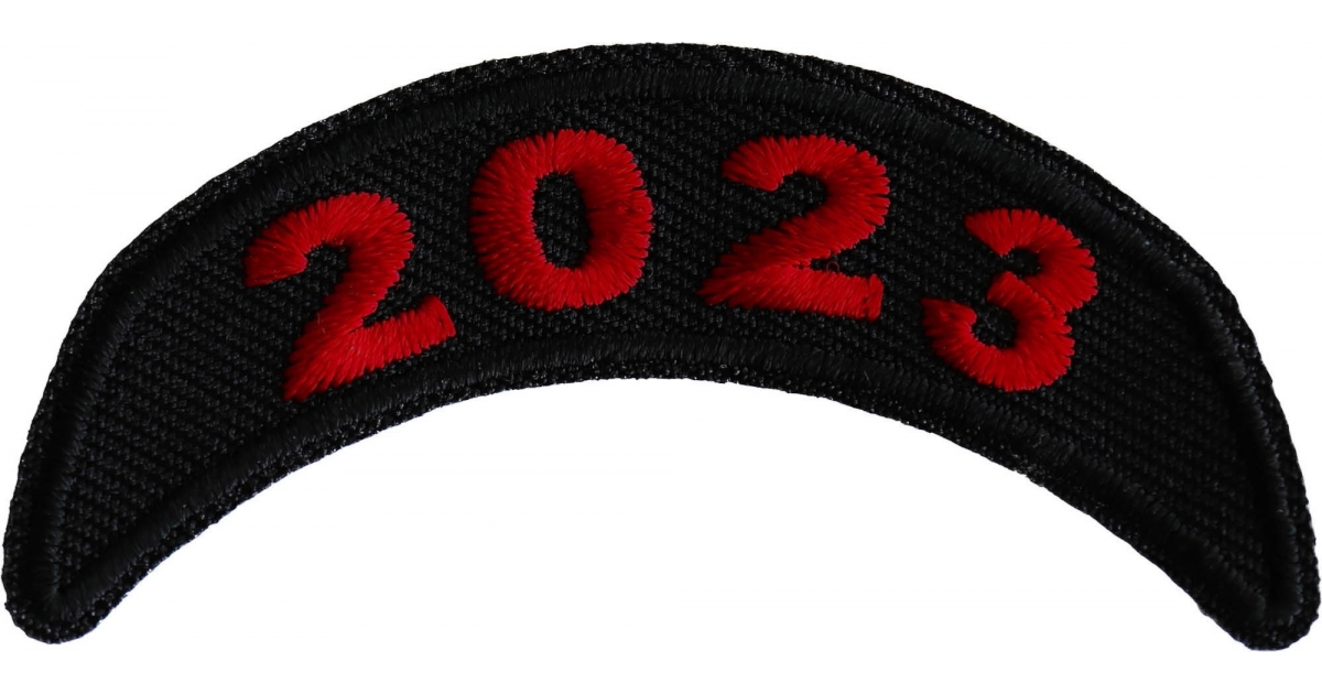 2023 Year Patch Upper Rocker Red by Ivamis Patches