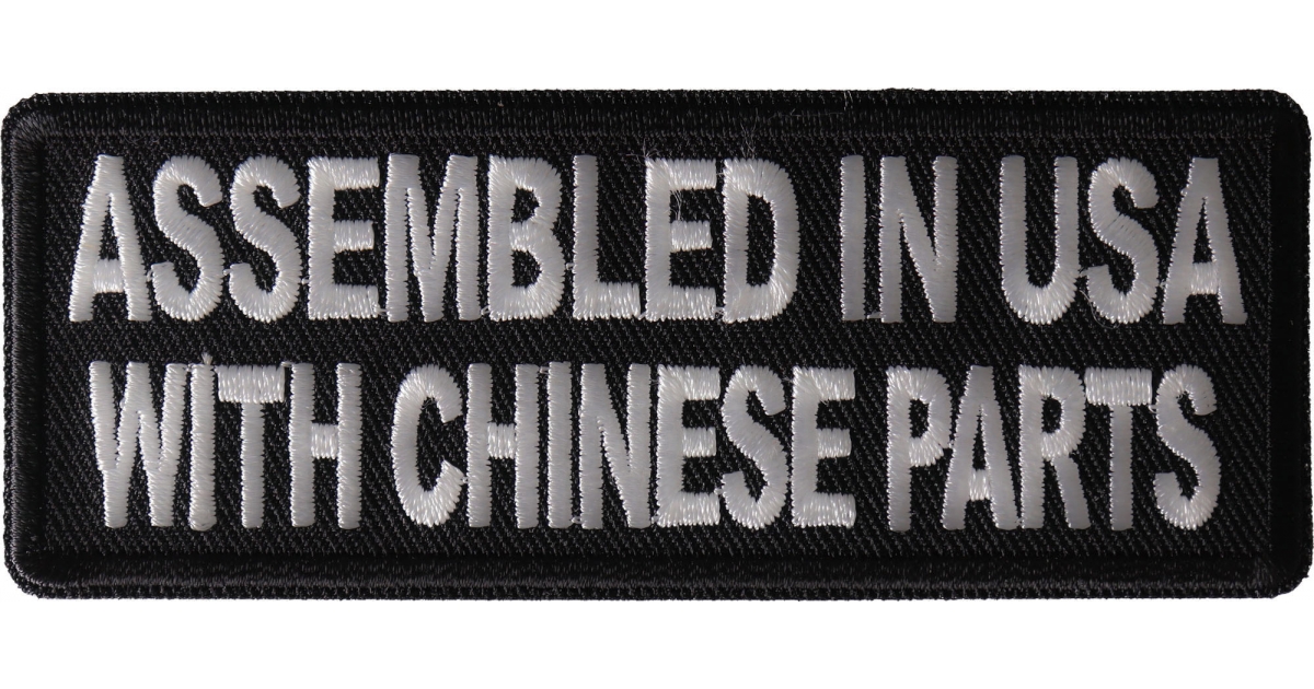 Assembled in USA with Chinese Parts Funny Iron on Patch - Iron on Funny ...
