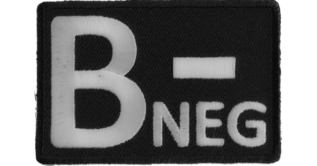 B Negative Blood Type Patch, Iron on Patch, Embroidered by Ivamis Patches