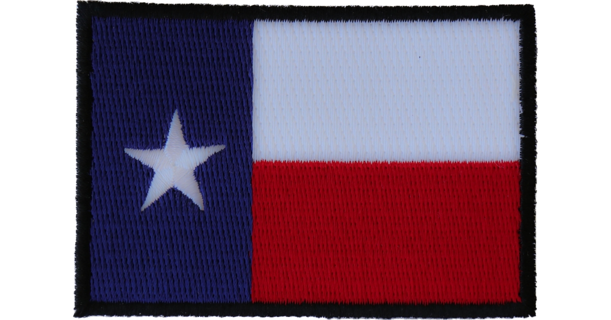 Black Border Texas Flag Patch by Ivamis Patches