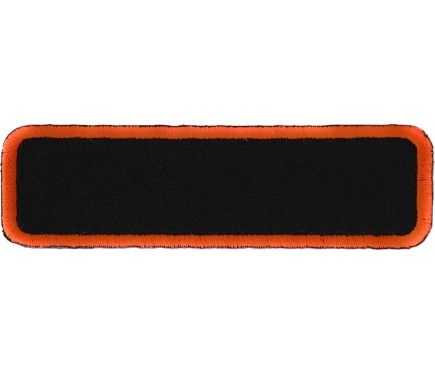 Blank Name Tag Patch Orange Border | Embroidered Patches by Ivamis Patches