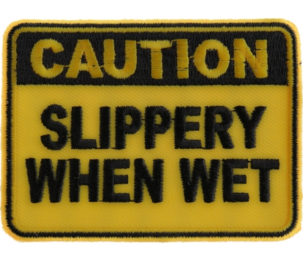 Caution Slippery When Wet Patch, Funny Patches for Adults by Ivamis Patches
