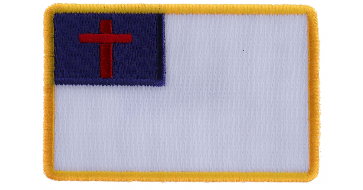 Iron On Christian Flag Small Patch | Embroidered Patches by Ivamis Patches