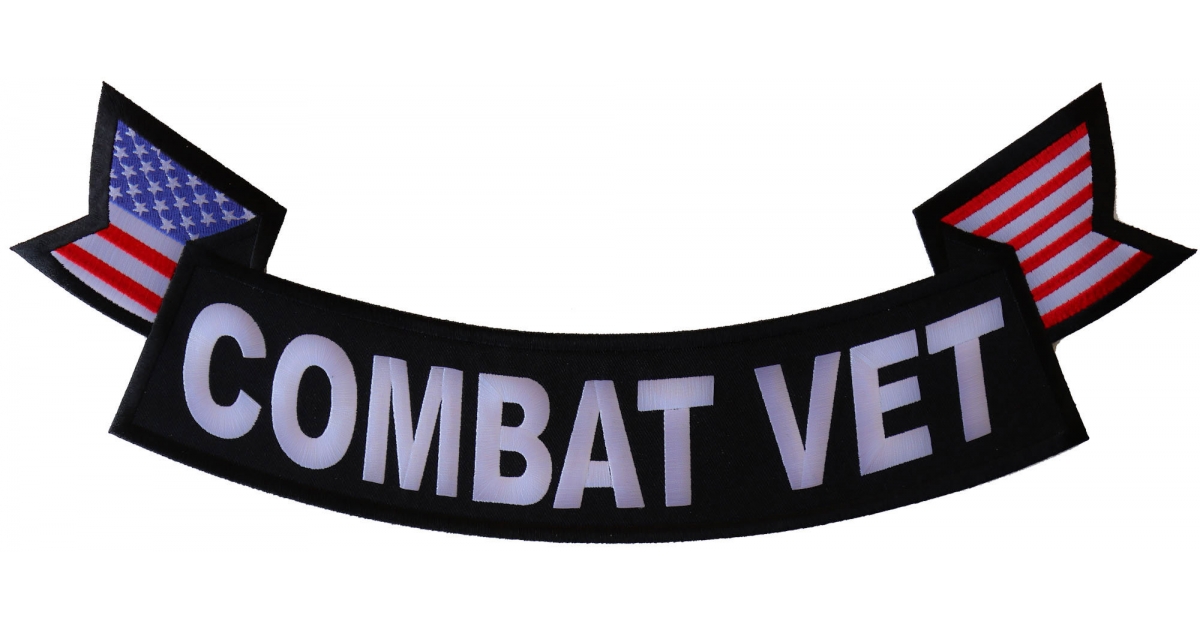 Combat Vet Patch, US Flag Large Rocker Patch by Ivamis Patches