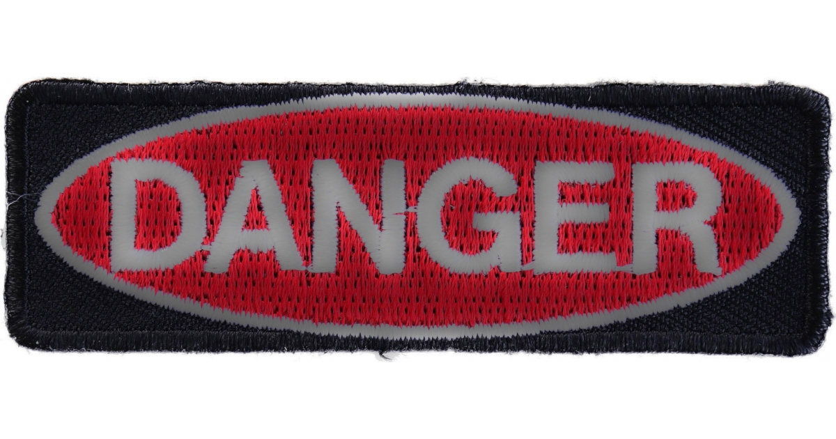 Iron On Danger Patch | Embroidered Patches by Ivamis Patches