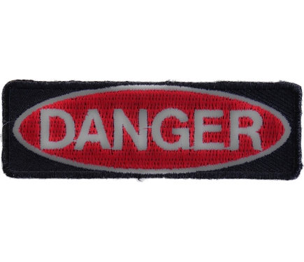 Iron On Danger Patch | Embroidered Patches by Ivamis Patches