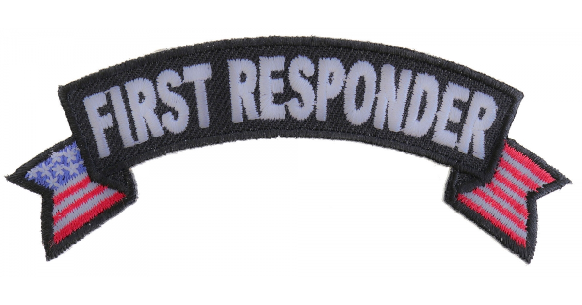 First Responder US Flag Small Rocker Patch | Embroidered Patches by ...