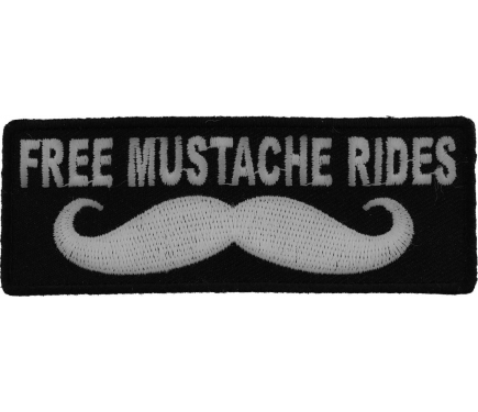 Free Mustache Rides Patch, Funny Patches for Adults by Ivamis Patches