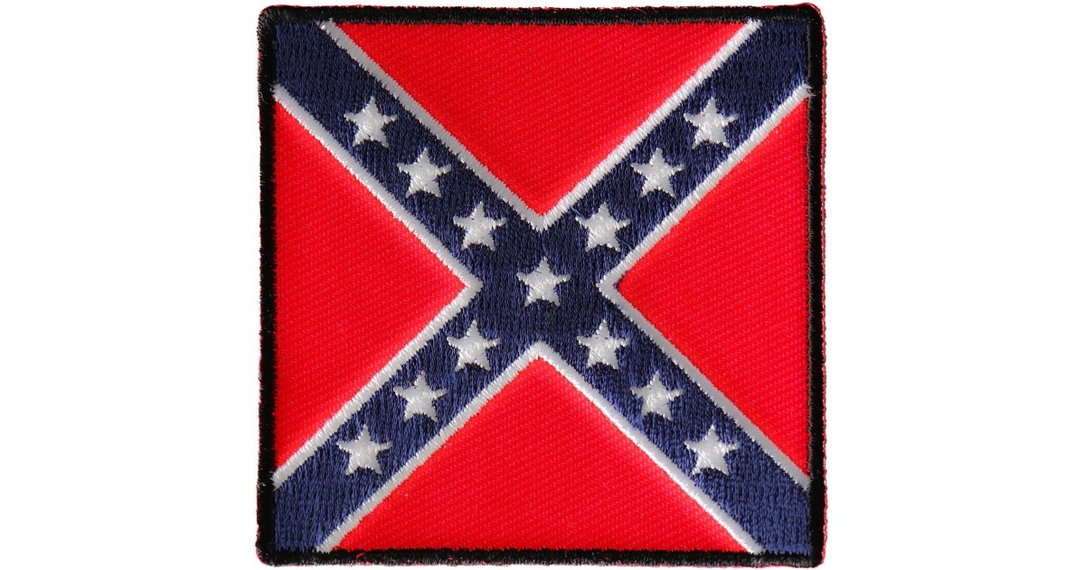 Historical Square Rebel Flag Iron on Patch by Ivamis Patches