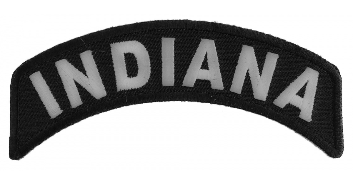 Indiana State Embroidered Small Iron On Rocker Patch by Ivamis Patches