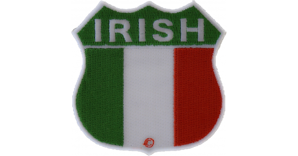 Iron On Irish Flag Shield Patch | Embroidered Patches by Ivamis Patches