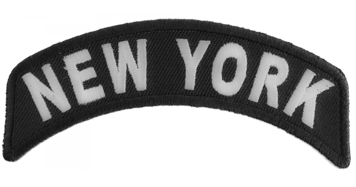 New York State Embroidered Small Iron On Rocker Patch by Ivamis Patches