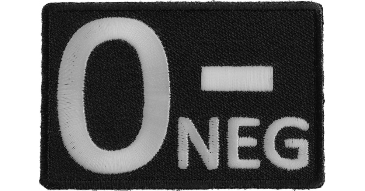 O NEGATIVE Blood Type Patch, Iron on Patch, Embroidered by Ivamis Patches