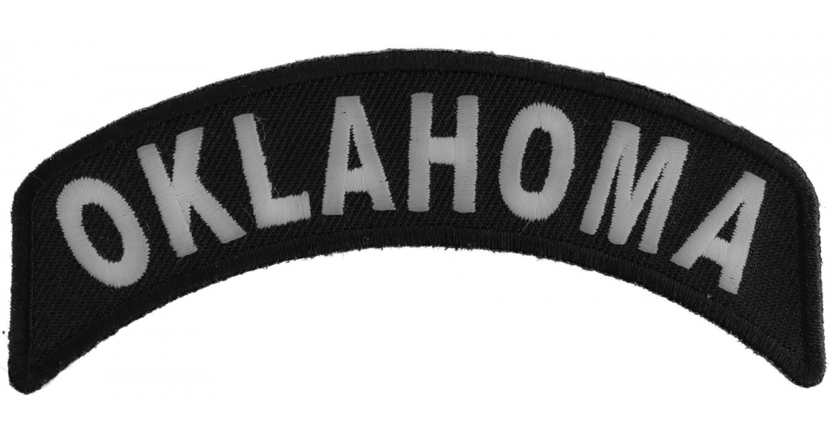 Oklahoma State Embroidered Small Iron On Rocker Patch by Ivamis Patches