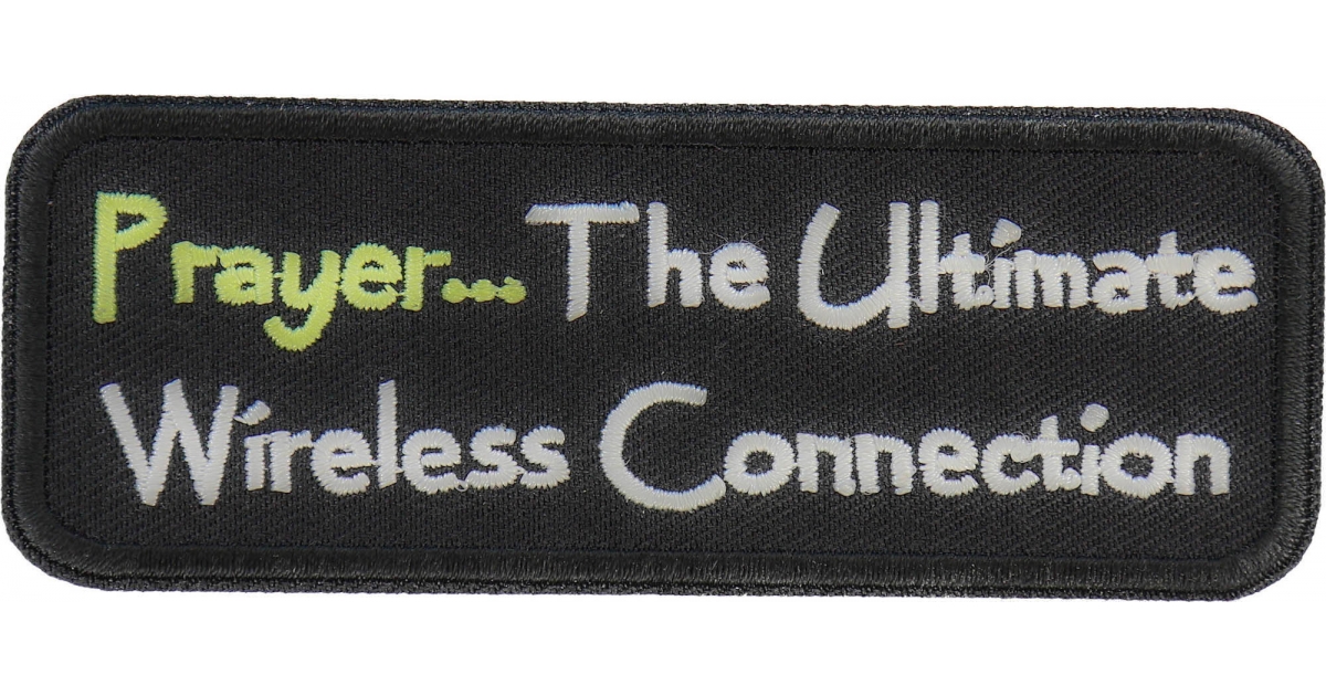 Prayer The Ultimate Wireless Connection Fun Iron On Patch by Ivamis Patches