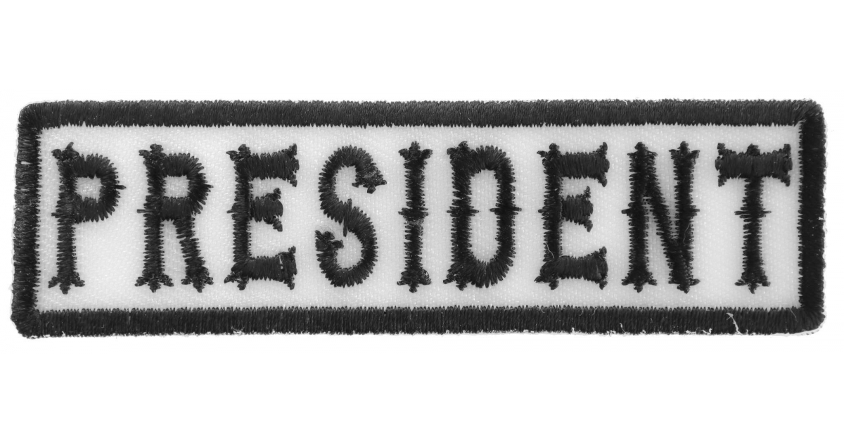 President Patch, Motorcycle Club Patches for Bikers by Ivamis Patches