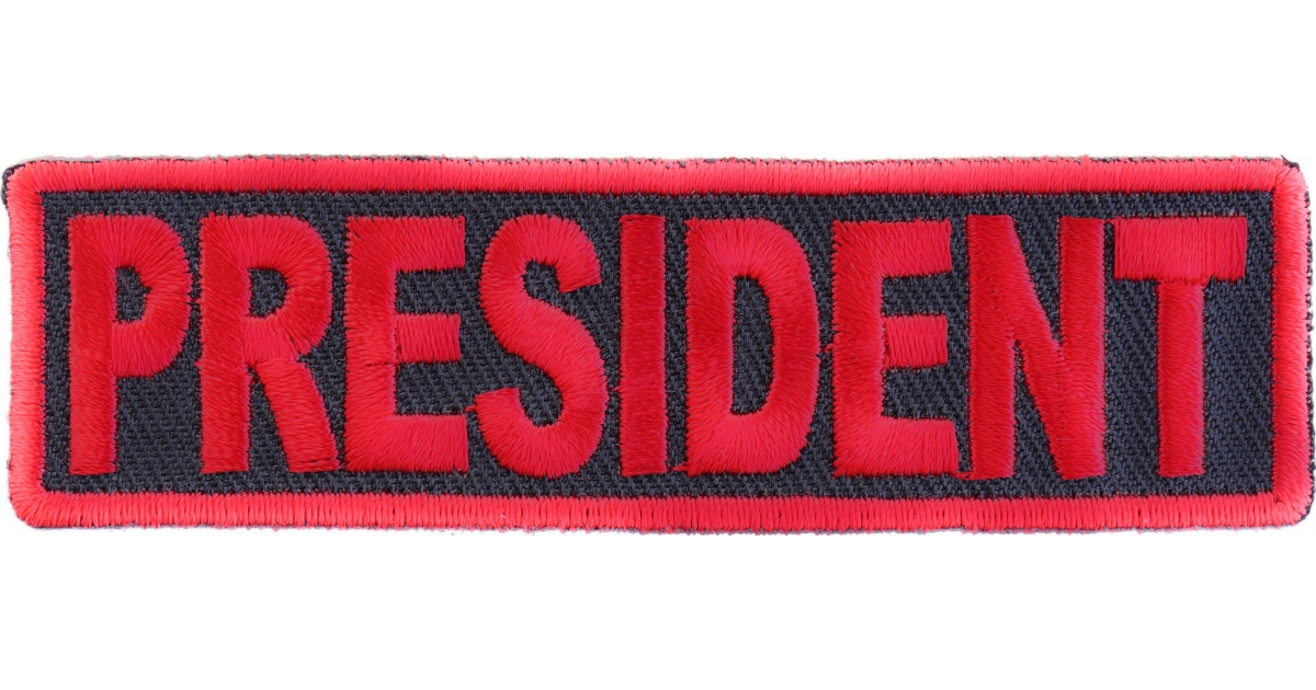 President Patch, Motorcycle Club Patches for Bikers by Ivamis Patches
