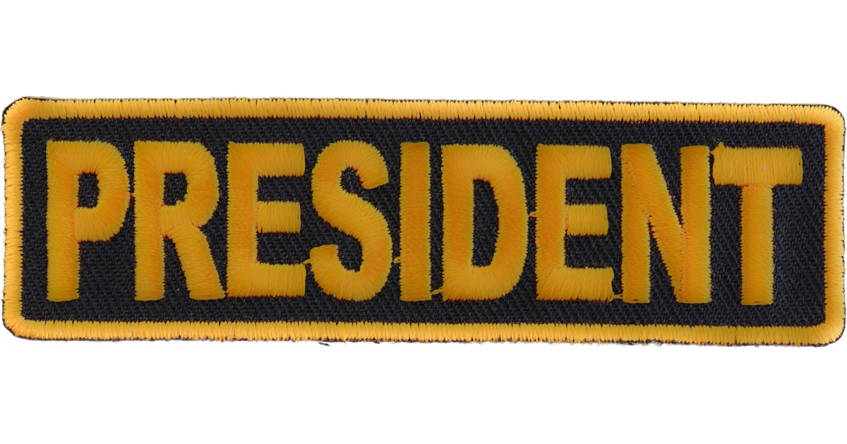 President Patch, Motorcycle Club Patches for Bikers by Ivamis Patches