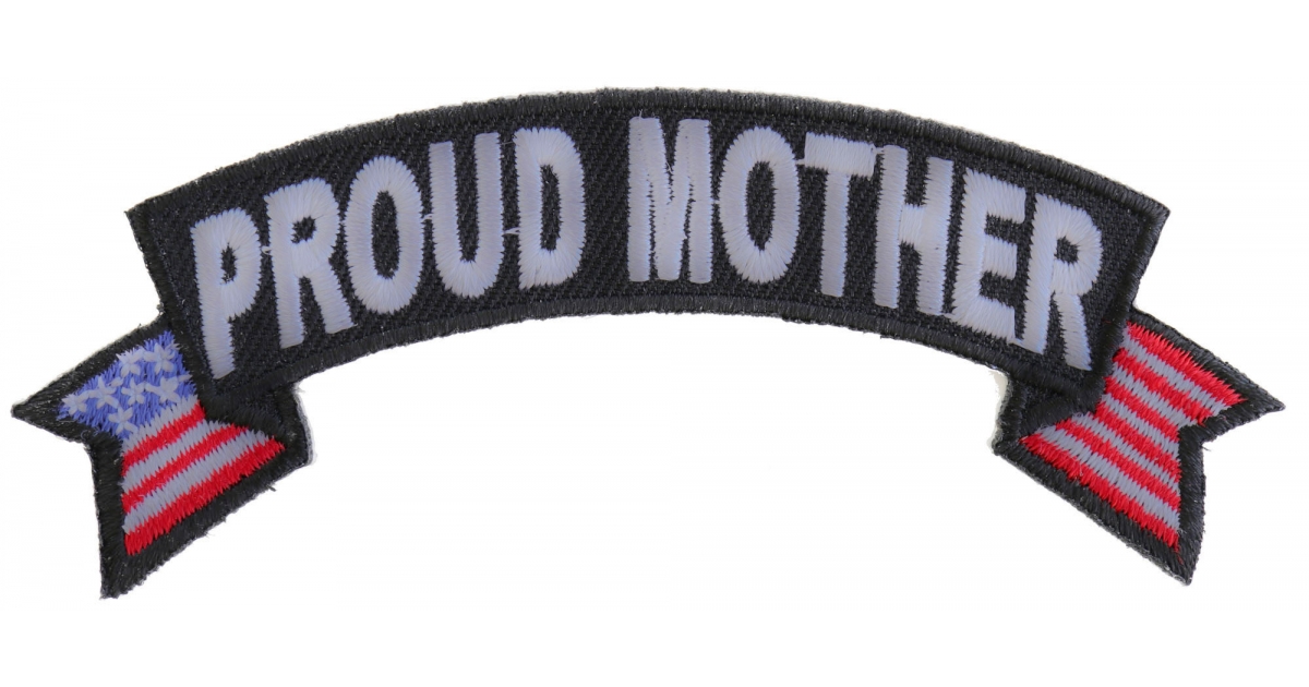 Proud Mother US Flag Rocker Patriotic Iron on Patch - Iron on Patriotic ...