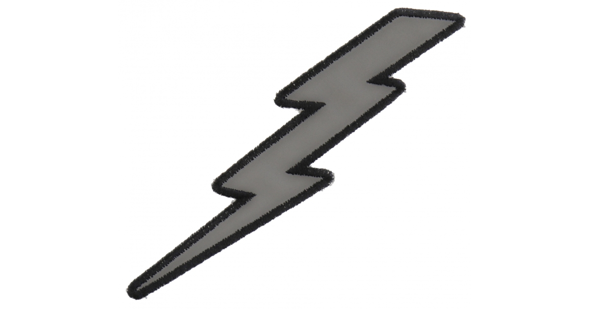 Reflective Lightning Bolt Left Patch, Embroidered Iron On Patch ...