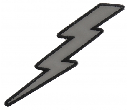 Reflective Lightning Bolt Left Patch, Embroidered Iron On Patch ...