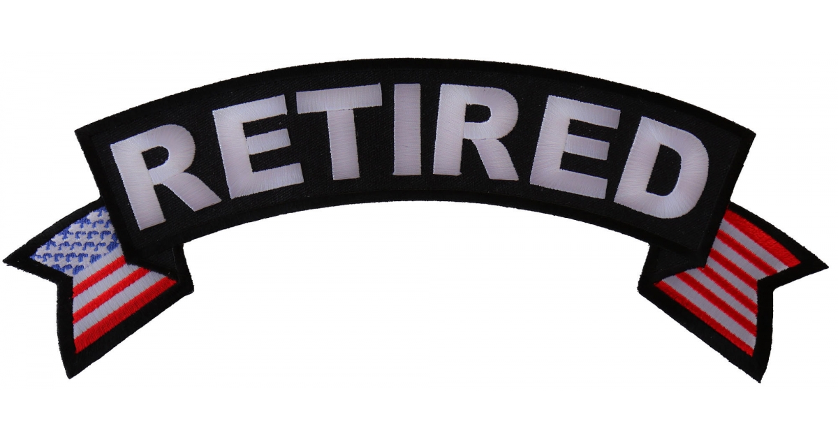 Retired Patch, US Flag Large Rocker Patch by Ivamis Patches