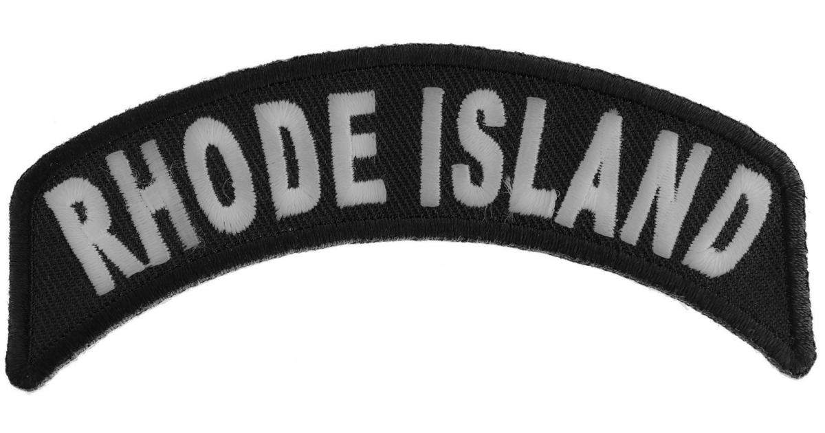 Rhode Island State Embroidered Small Iron On Rocker Patch by Ivamis Patches
