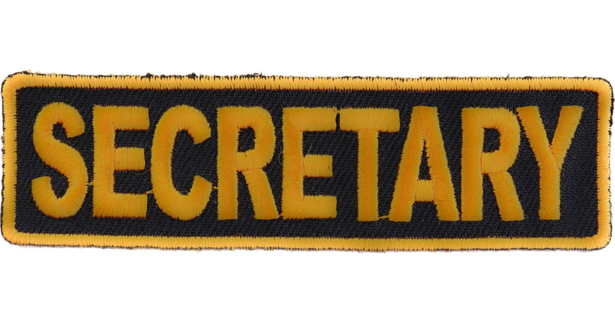 Secretary Patch, Motorcycle Club Patches for Bikers by Ivamis Patches